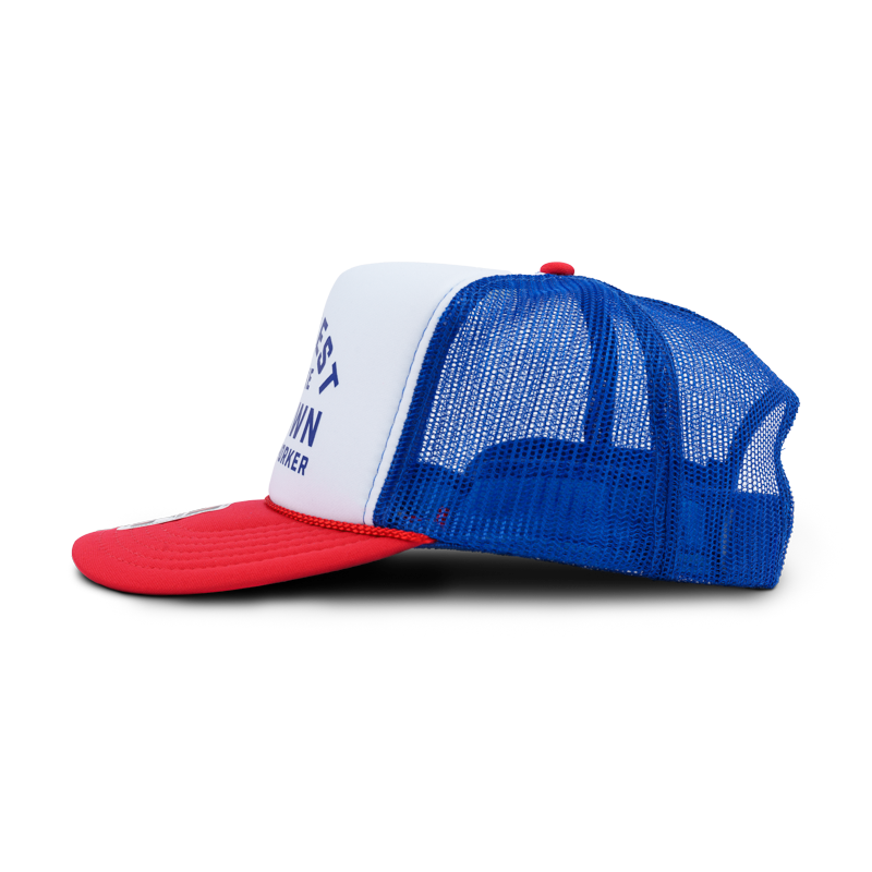 Best Smoke in Town Foam Trucker Cap - Red / White / Royal | Peg Leg Porker